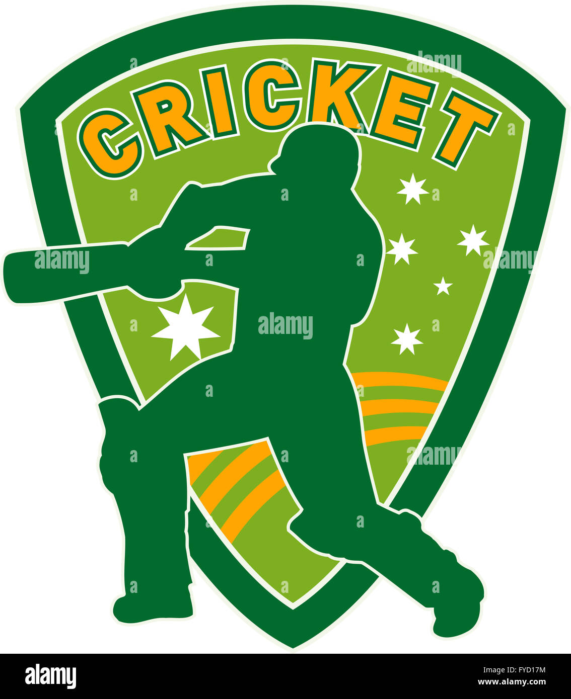 cricket player batsman batting shield Stock Photo - Alamy