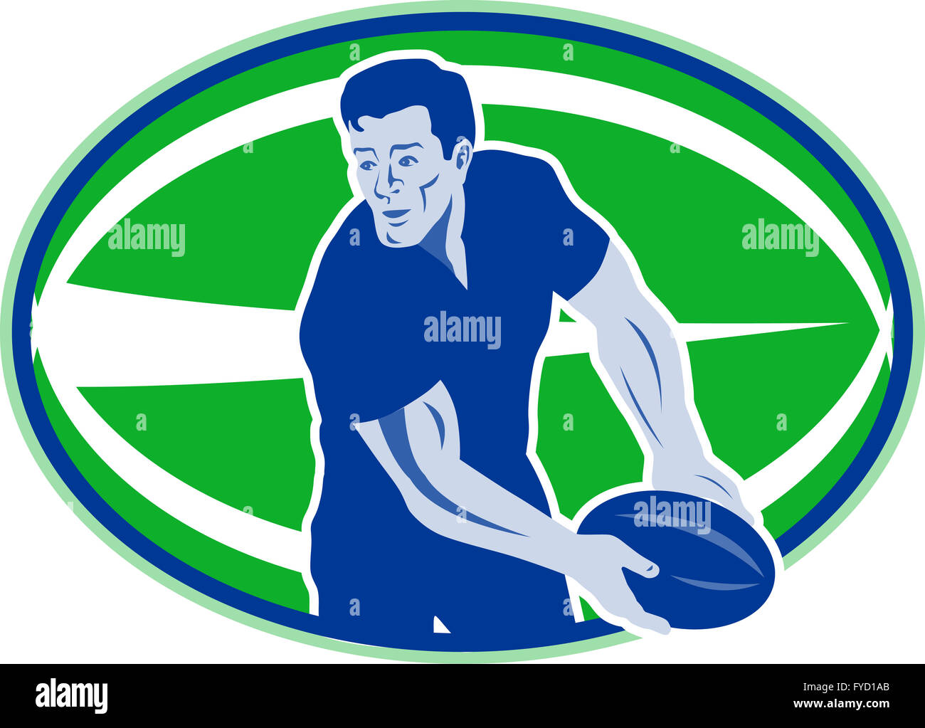 rugby player passing ball Stock Photo - Alamy