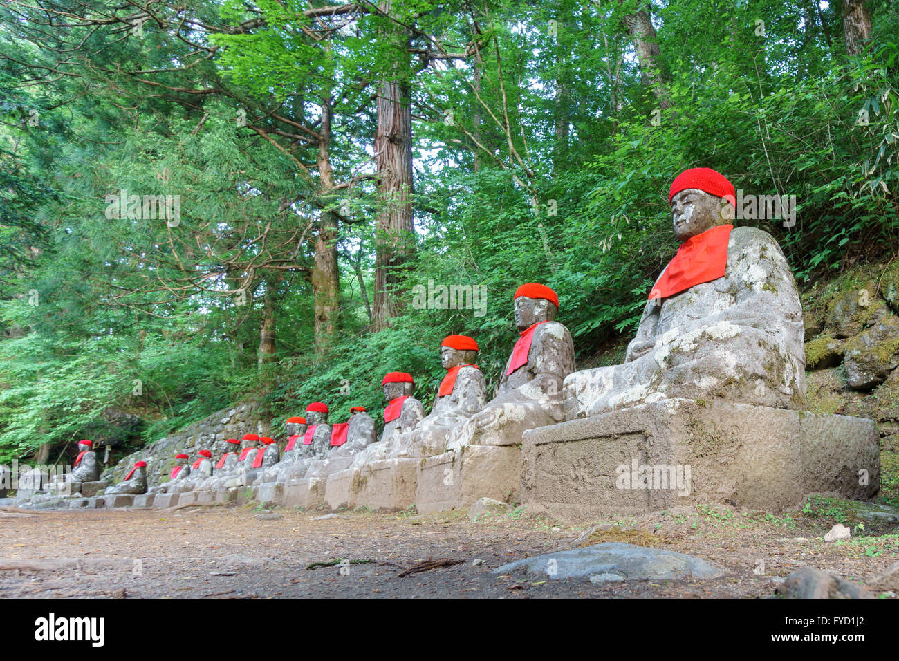 Wide angle of statues in Nikko Stock Photo - Alamy