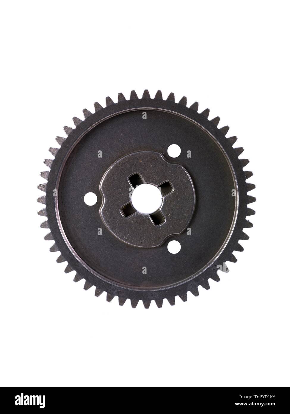 Metal gears isolated against a white background Stock Photo - Alamy