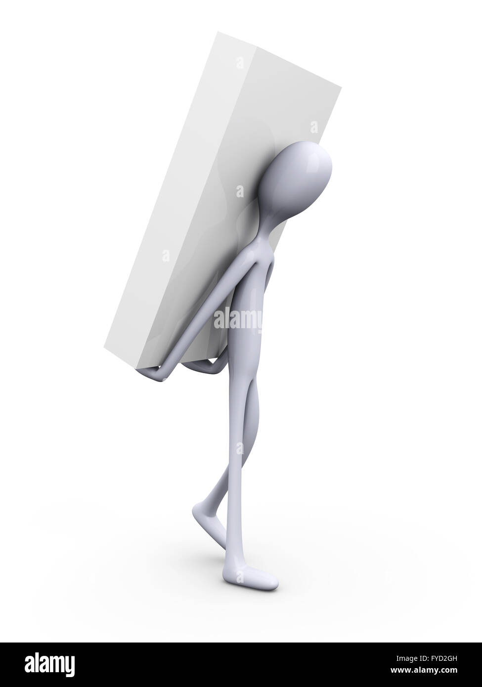 Worker carrying block Cut Out Stock Images & Pictures - Alamy