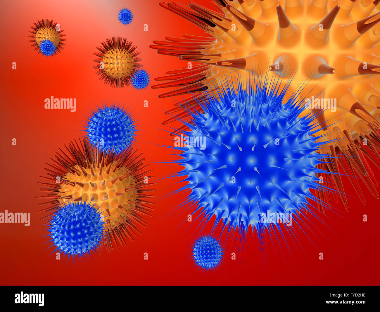 Viruses vs. Immune System 2 Stock Photo - Alamy