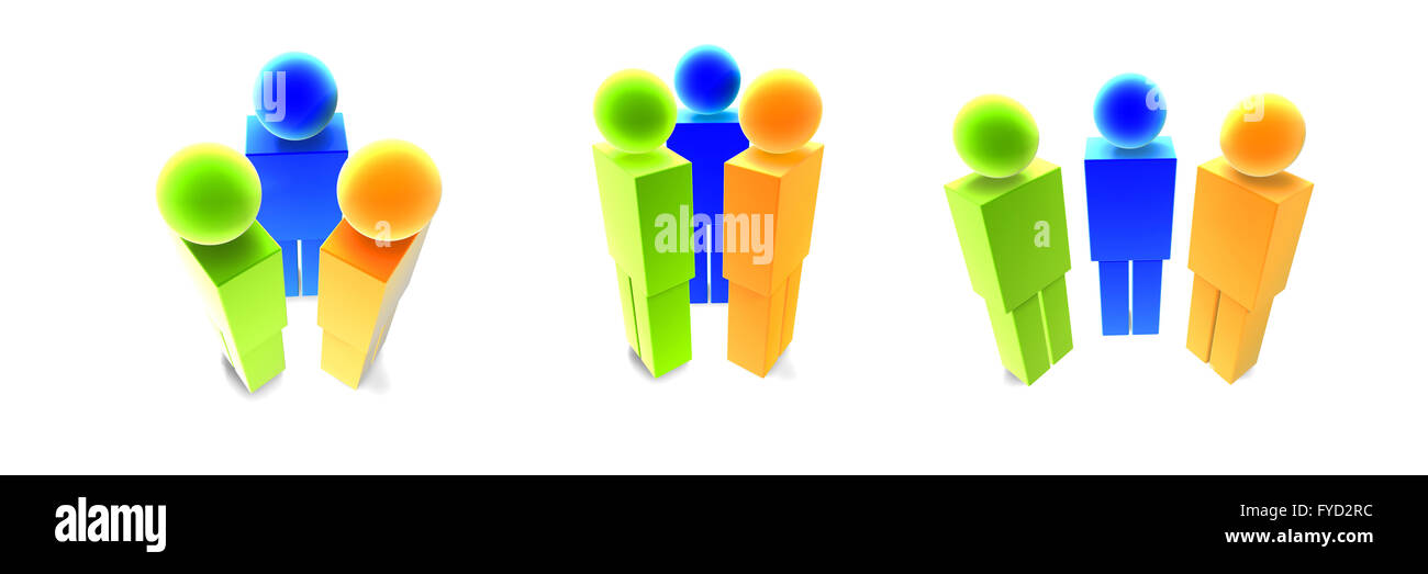 Three Icon People Stock Photo - Alamy