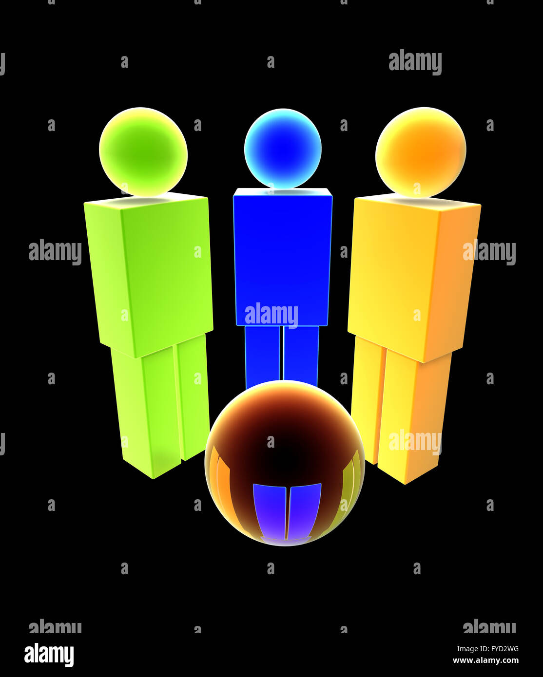 Three Icon People Stock Photo - Alamy