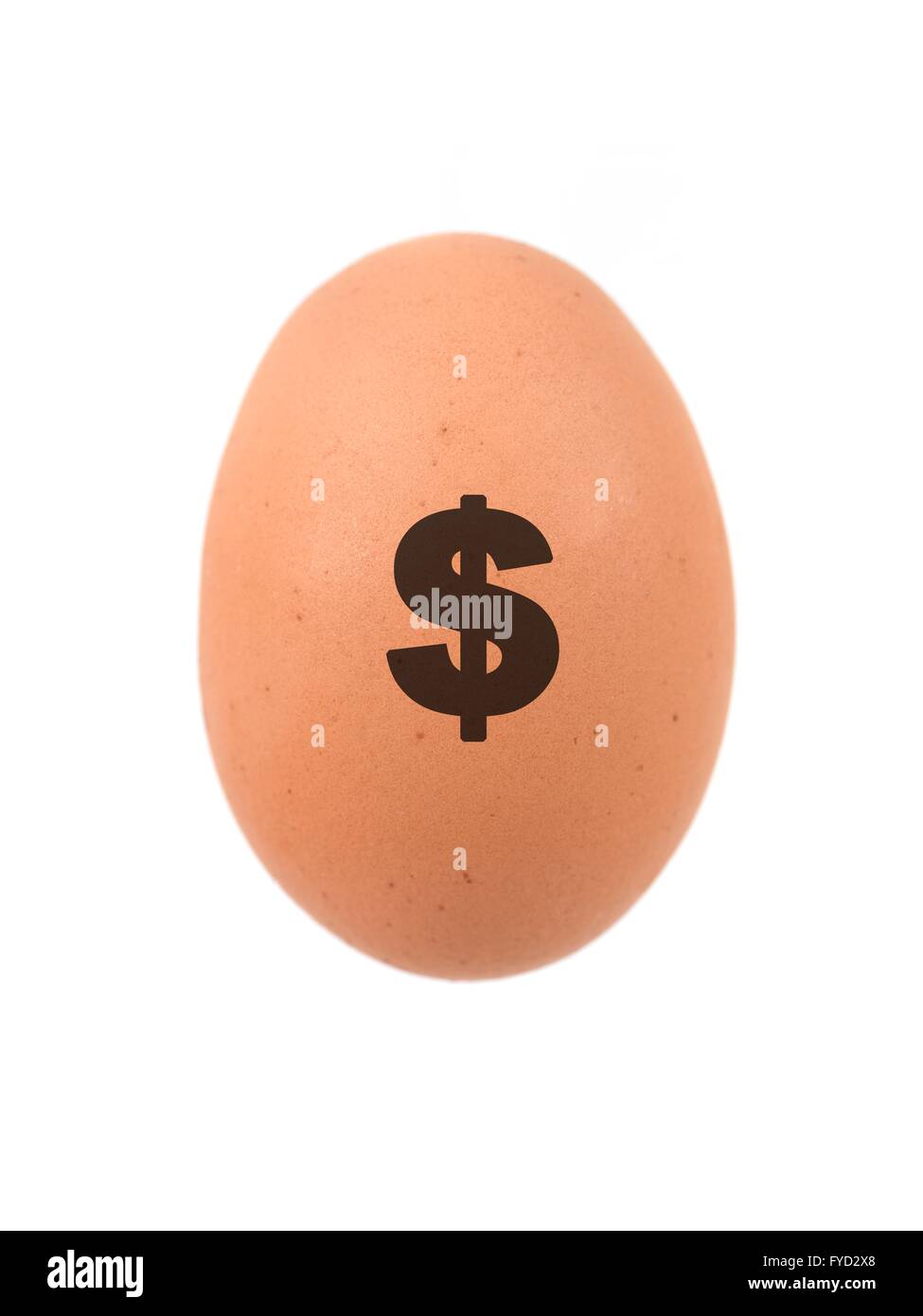 An egg with a dollar symbol isolated against a white background Stock ...
