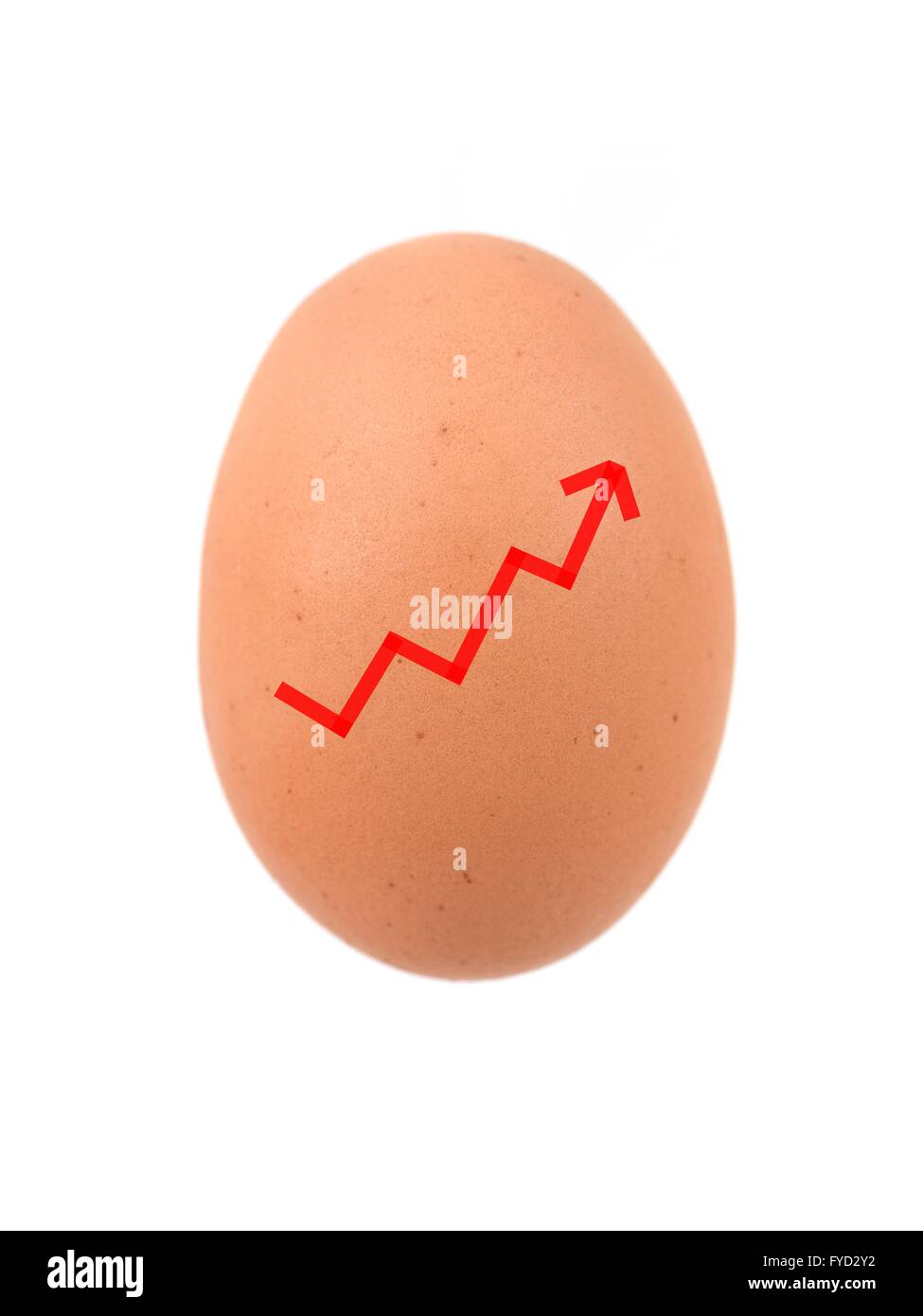 An egg with a line graph isolated against a white background Stock ...