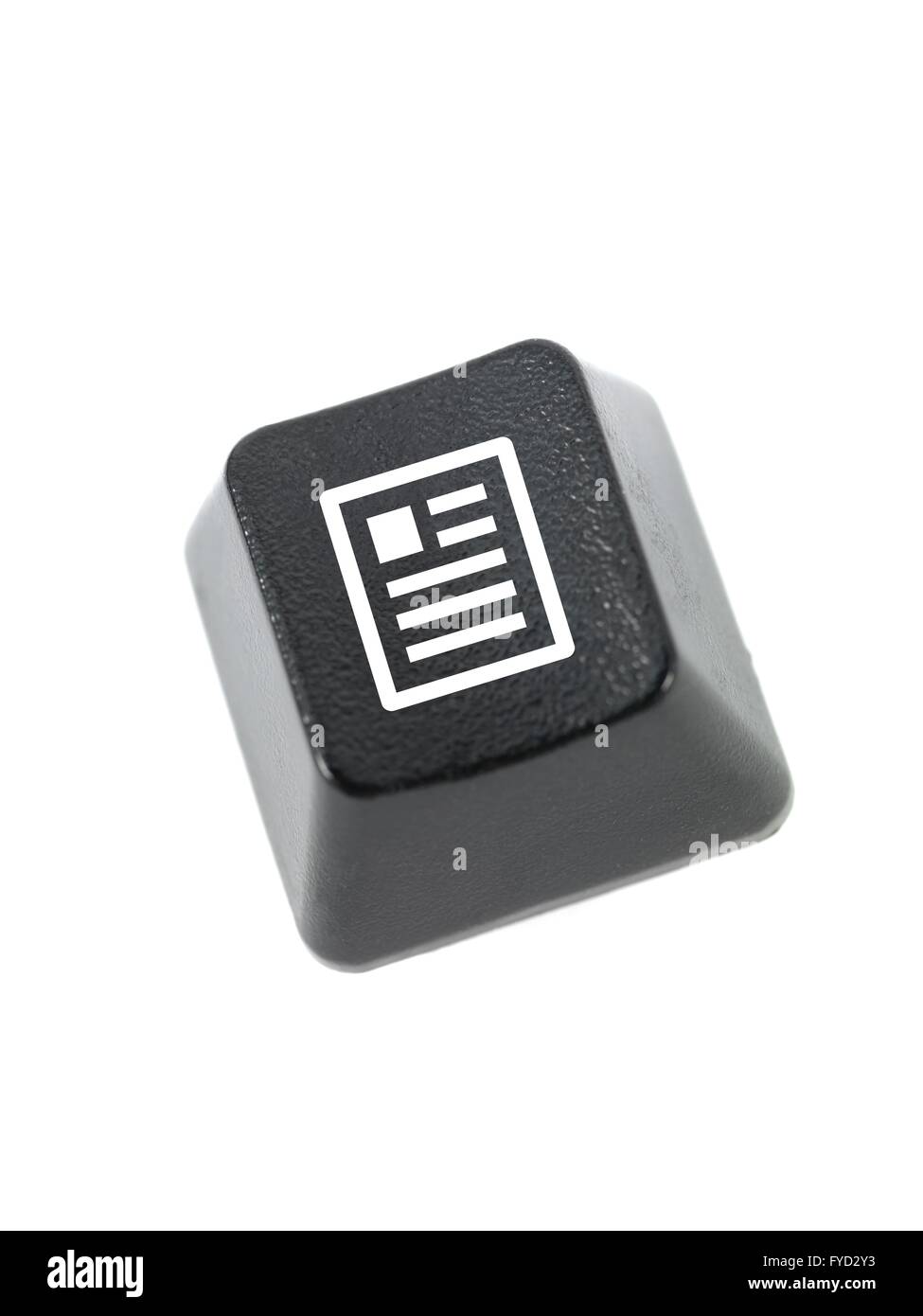 A keyboard key isolated against a white background Stock Photo - Alamy