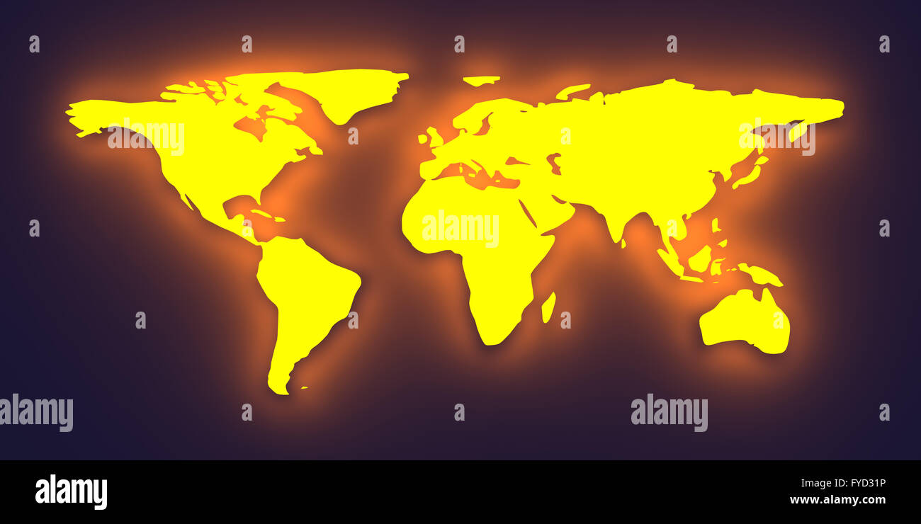 Glowing World map Stock Photo - Alamy