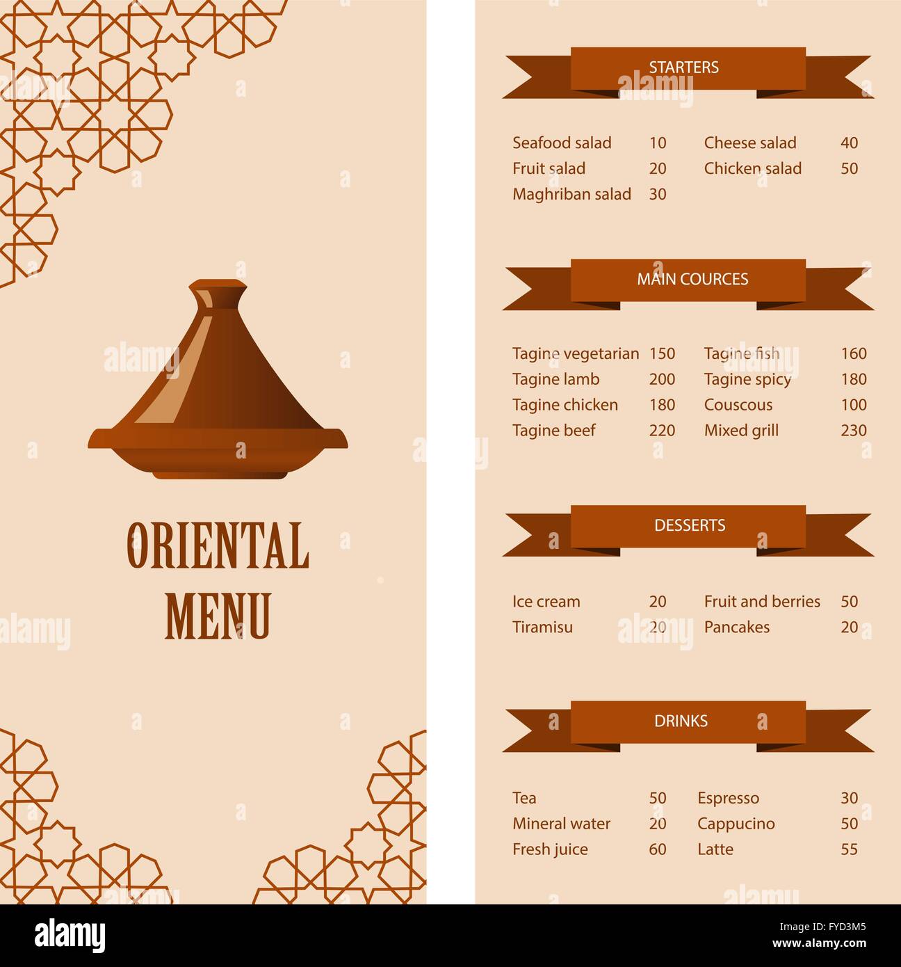 Menu template hi-res stock photography and images - Alamy