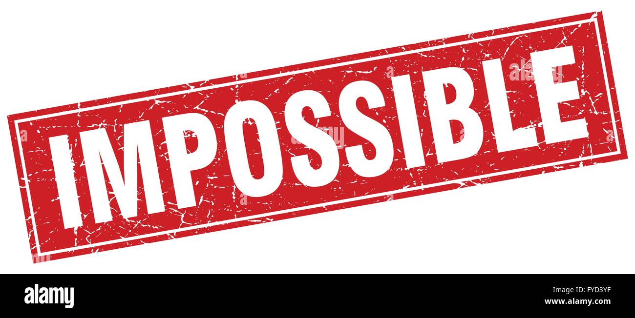 impossible red square grunge stamp on white Stock Vector Image & Art ...