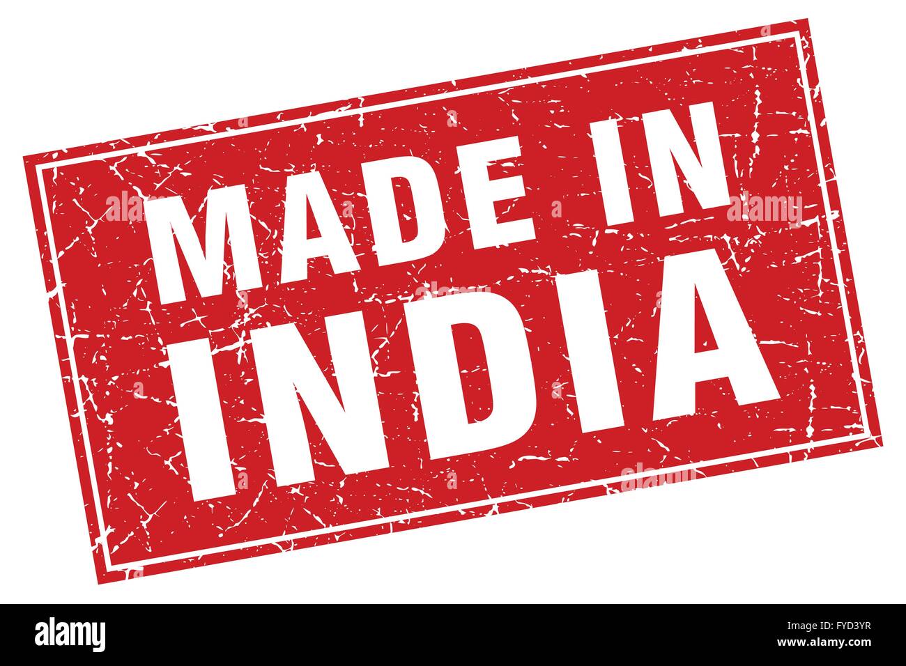 India red square grunge made in stamp Stock Vector Image & Art - Alamy
