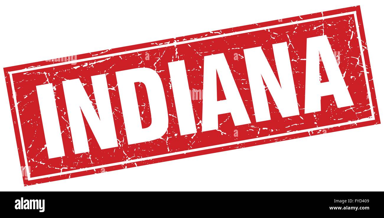Indiana red square grunge vintage isolated stamp Stock Vector Image ...