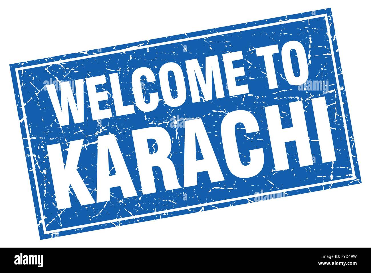 Karachi blue square grunge welcome to stamp Stock Vector Image & Art ...
