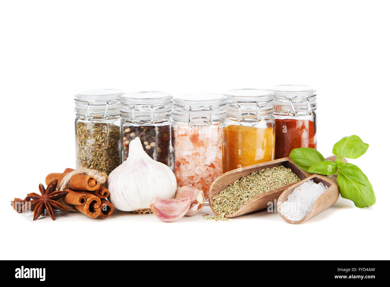 Set of different herbs and spice Stock Photo - Alamy