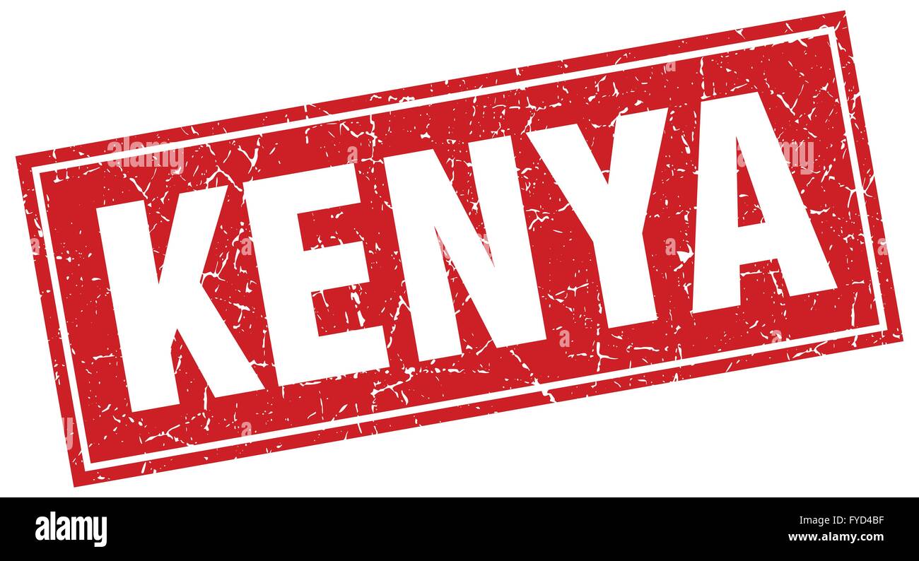 Kenya red square grunge vintage isolated stamp Stock Vector Image & Art ...