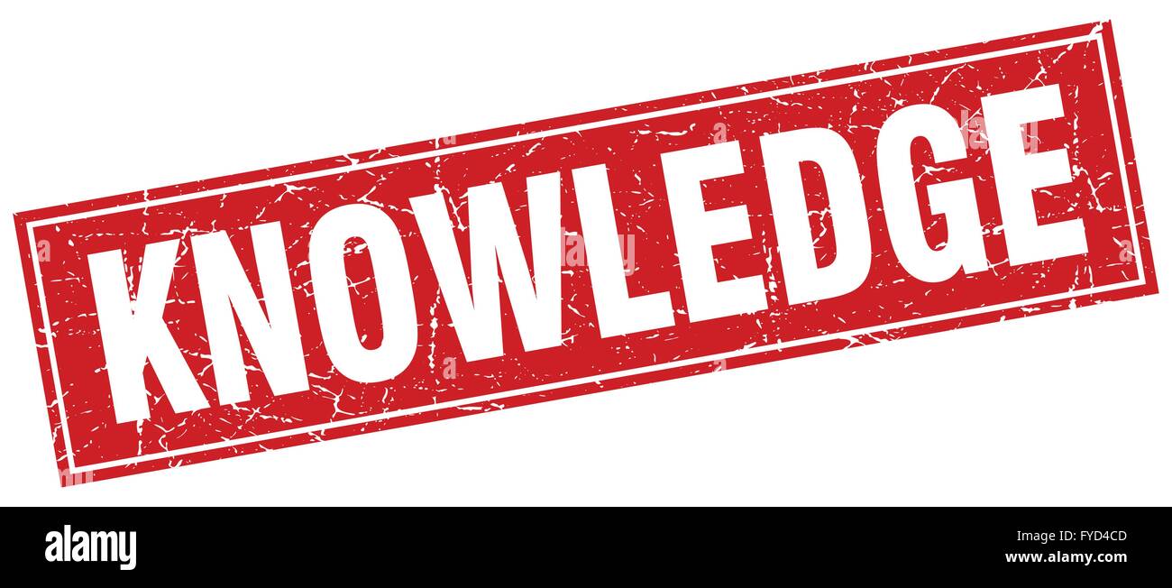 knowledge red square grunge stamp on white Stock Vector Image & Art - Alamy