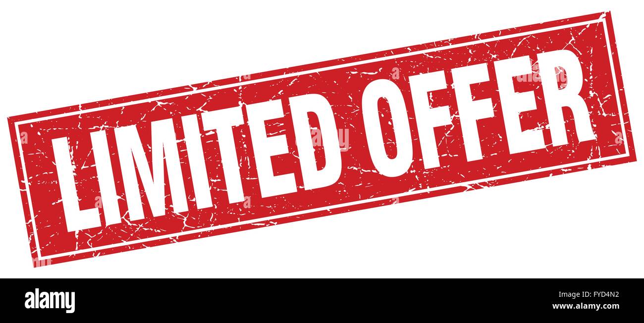 limited offer red square grunge stamp on white Stock Vector Image & Art ...