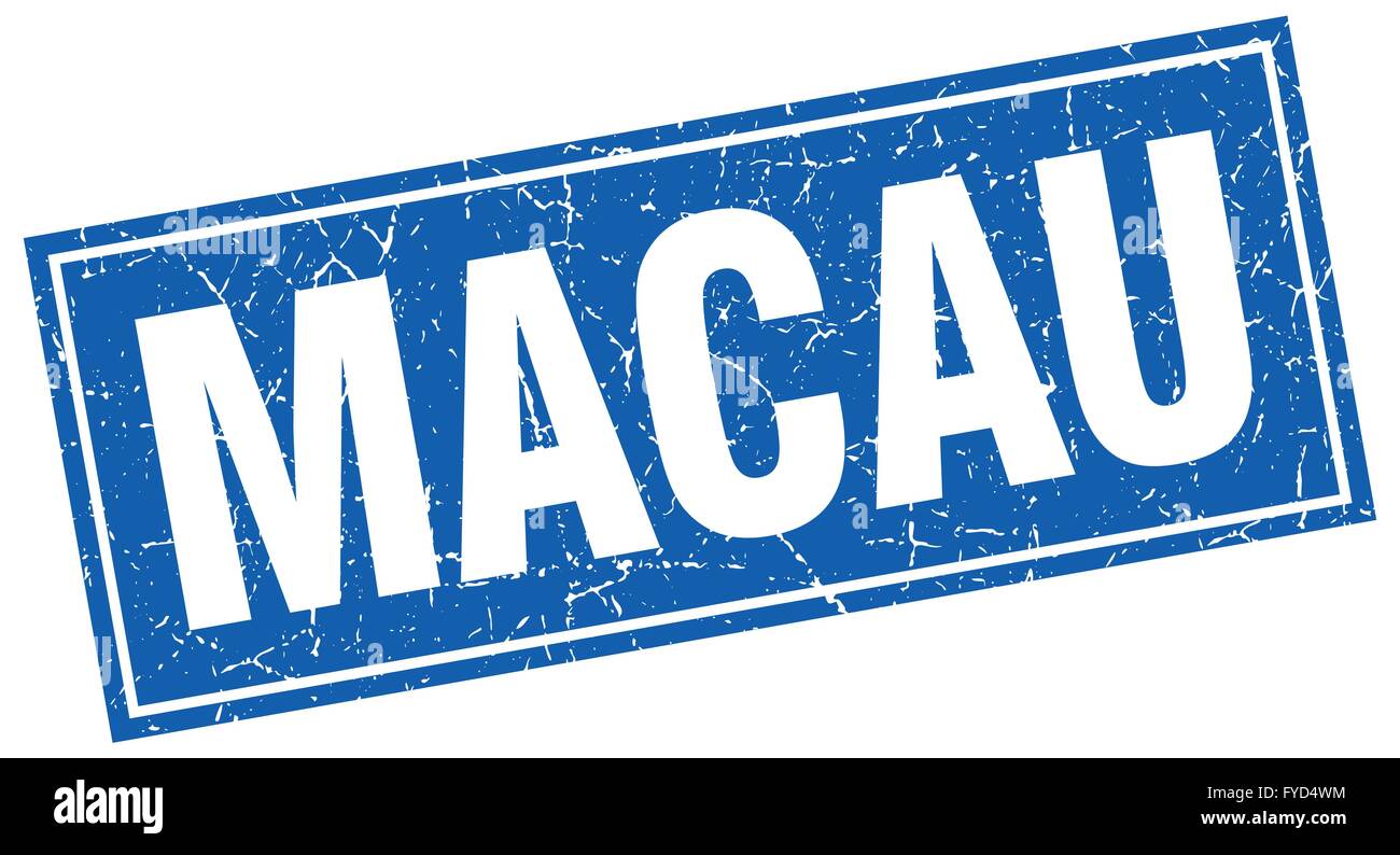 Macau blue square grunge vintage isolated stamp Stock Vector Image ...