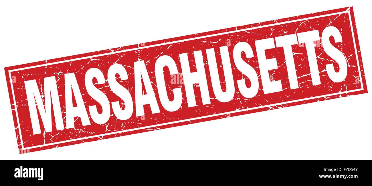 Massachusetts red square grunge vintage isolated stamp Stock Vector ...