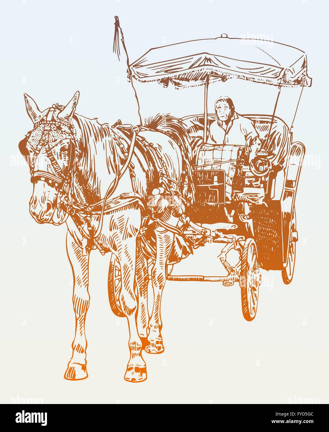 Horse cart driver Stock Vector Images - Alamy