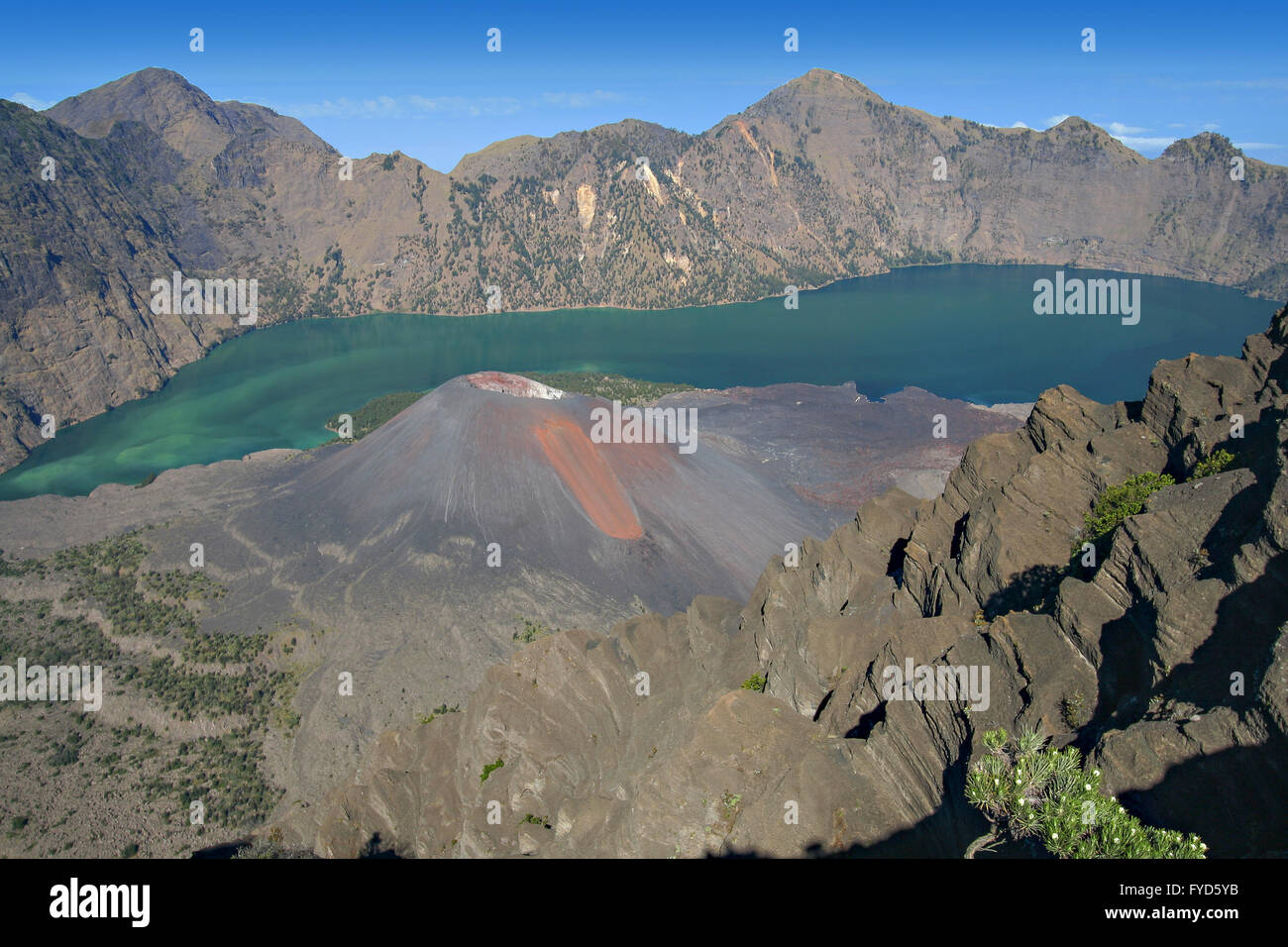A volcano Rinjani in Indonesia - Landscape Stock Photo - Alamy