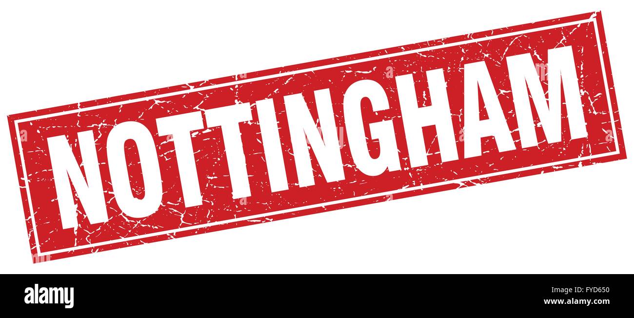 Nottingham red square grunge vintage isolated stamp Stock Vector Image ...