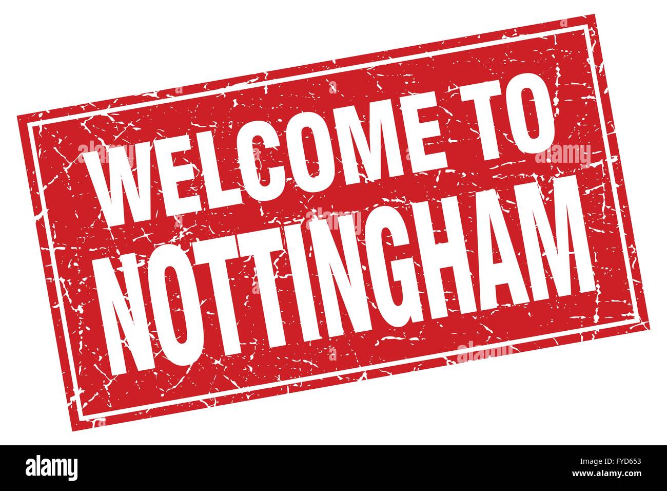 Nottingham red square grunge welcome to stamp Stock Vector Image & Art ...