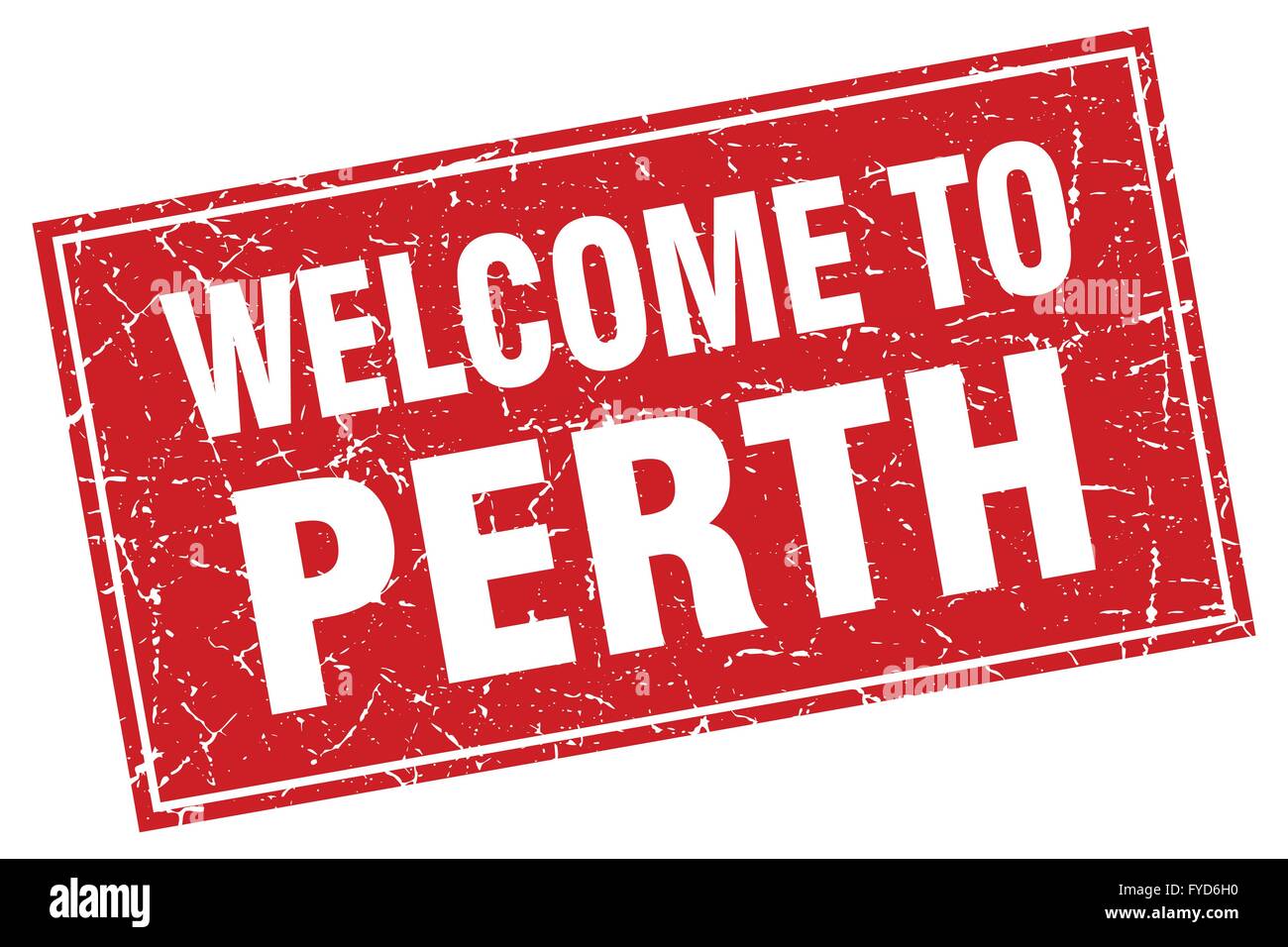 Perth red square grunge welcome to stamp Stock Vector Image & Art - Alamy