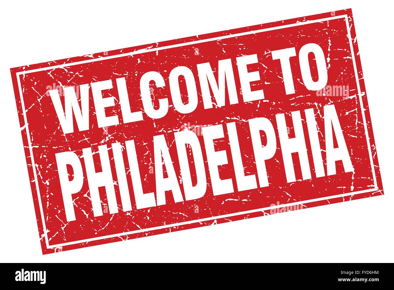 Philadelphia red square grunge welcome to stamp Stock Vector Image ...