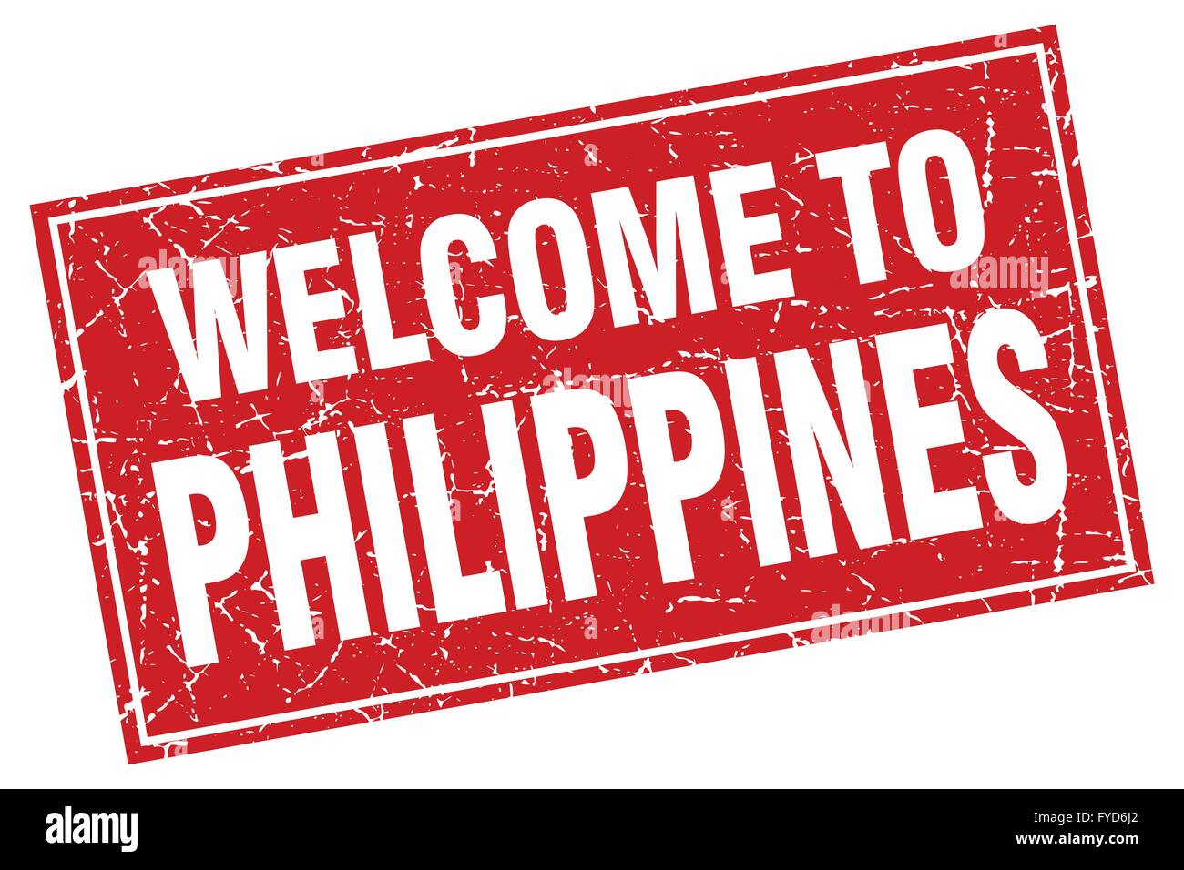 Philippines red square grunge welcome to stamp Stock Vector Image & Art ...