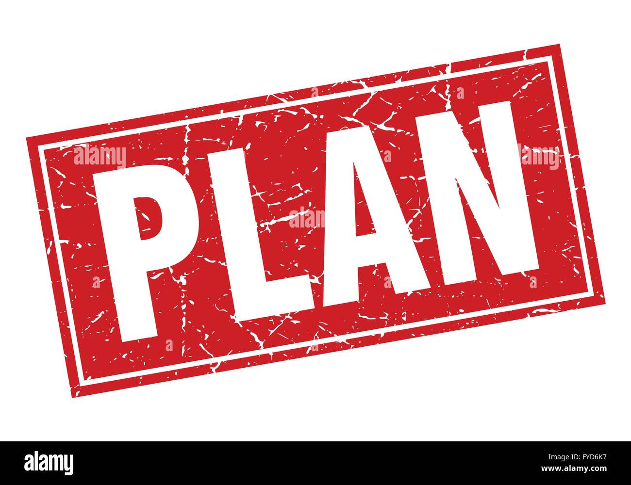 plan red square grunge stamp on white Stock Vector Image & Art - Alamy