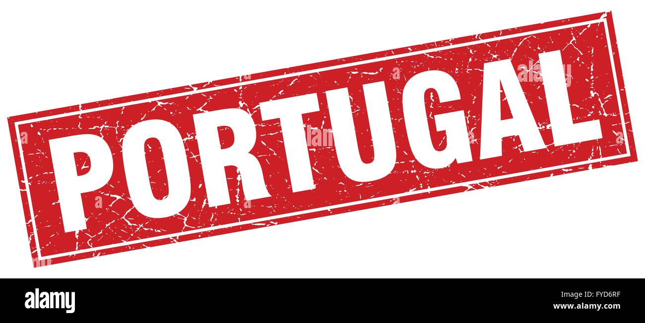 Portugal red square grunge vintage isolated stamp Stock Vector Image ...