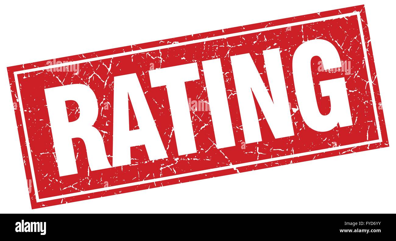 rating red square grunge stamp on white Stock Vector Image & Art - Alamy