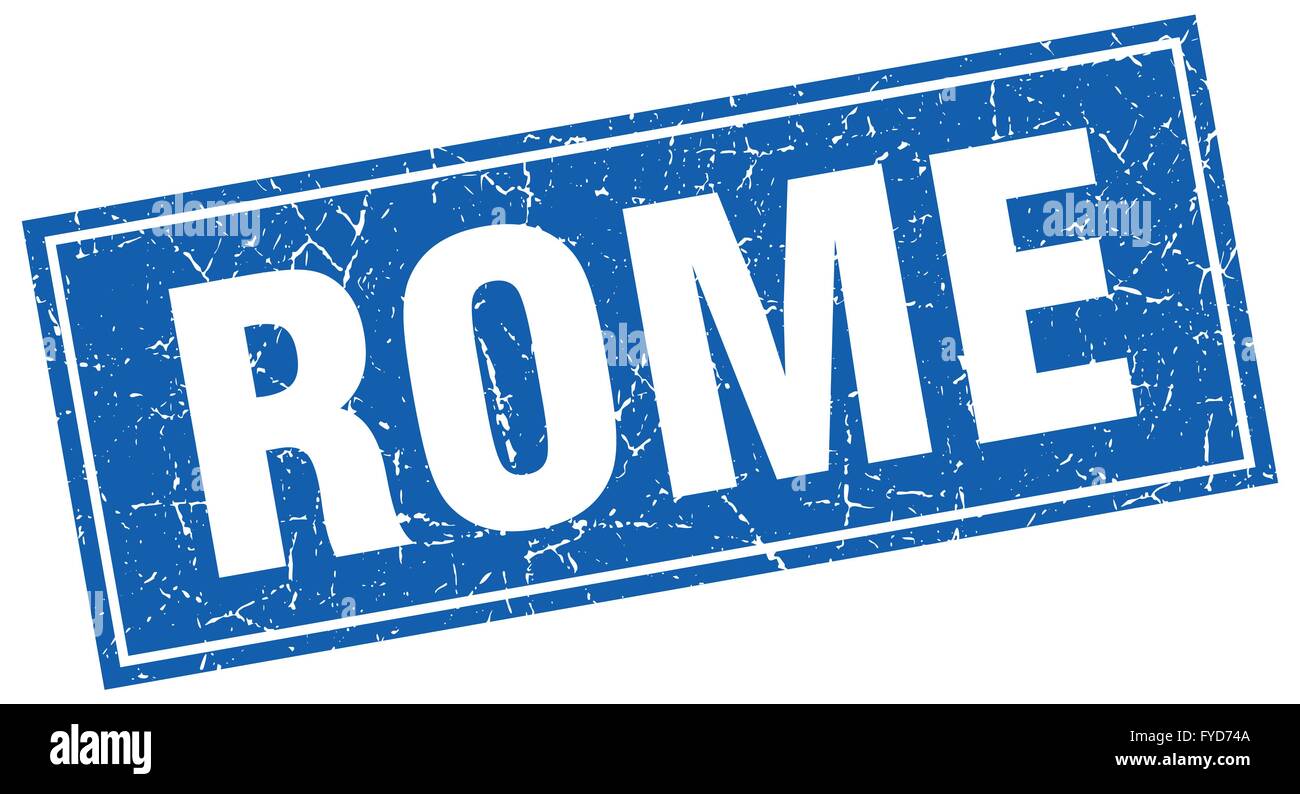Rome blue square grunge vintage isolated stamp Stock Vector Image & Art ...