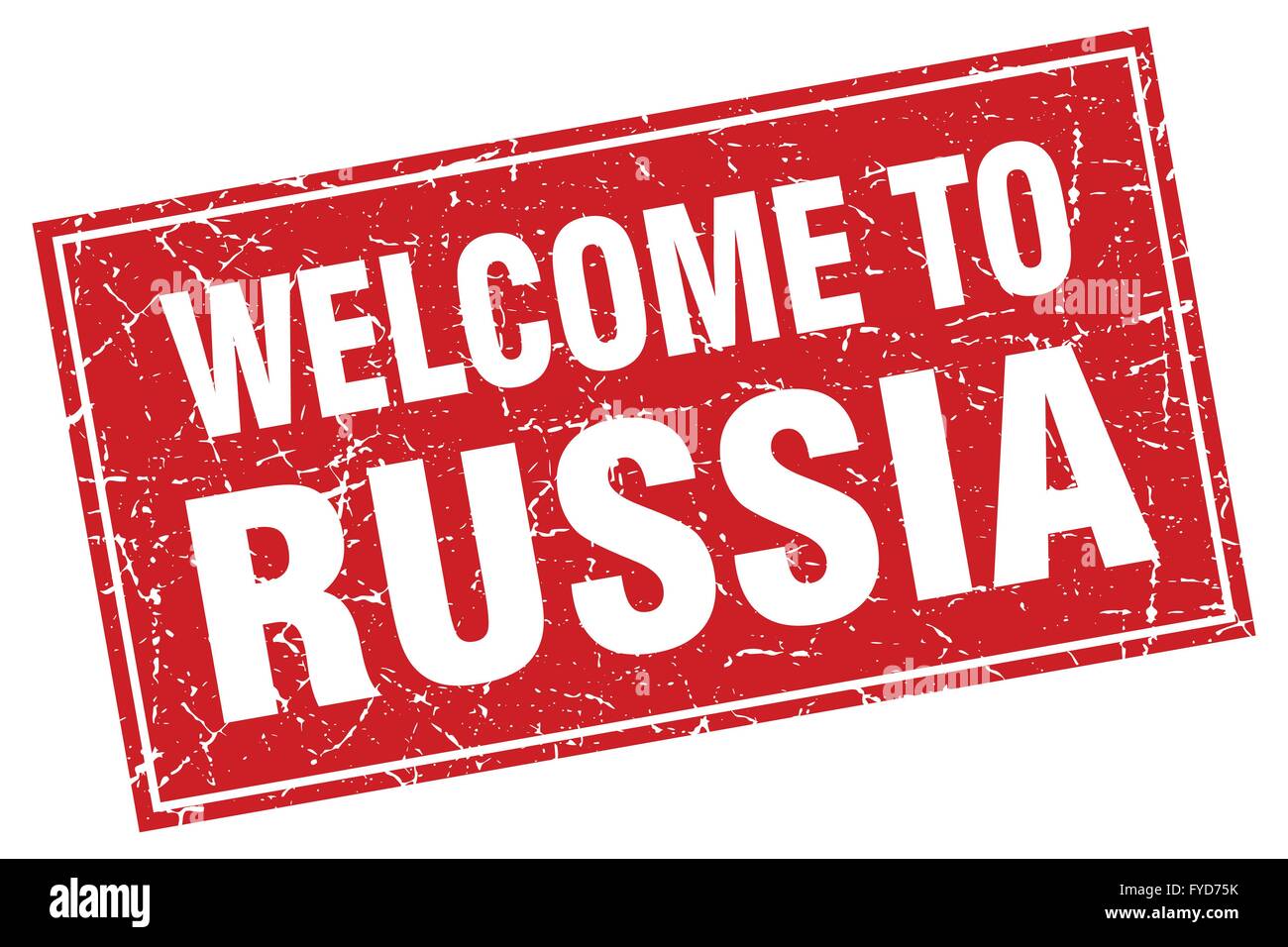 Welcome russia red stamp hi-res stock photography and images - Alamy
