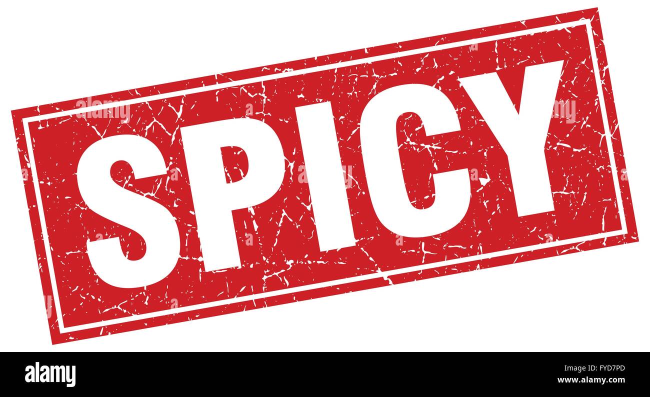spicy red square grunge stamp on white Stock Vector Image & Art - Alamy