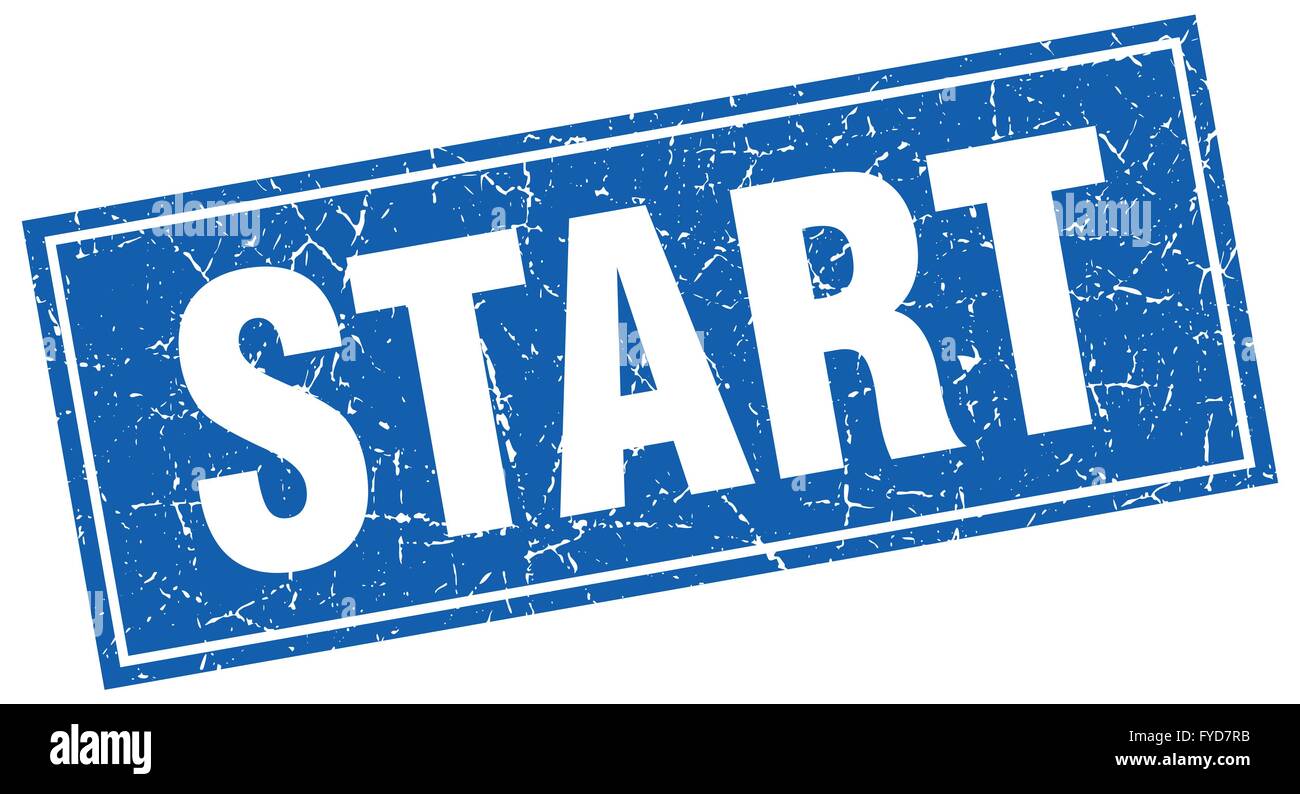 start blue square grunge stamp on white Stock Vector Image & Art - Alamy