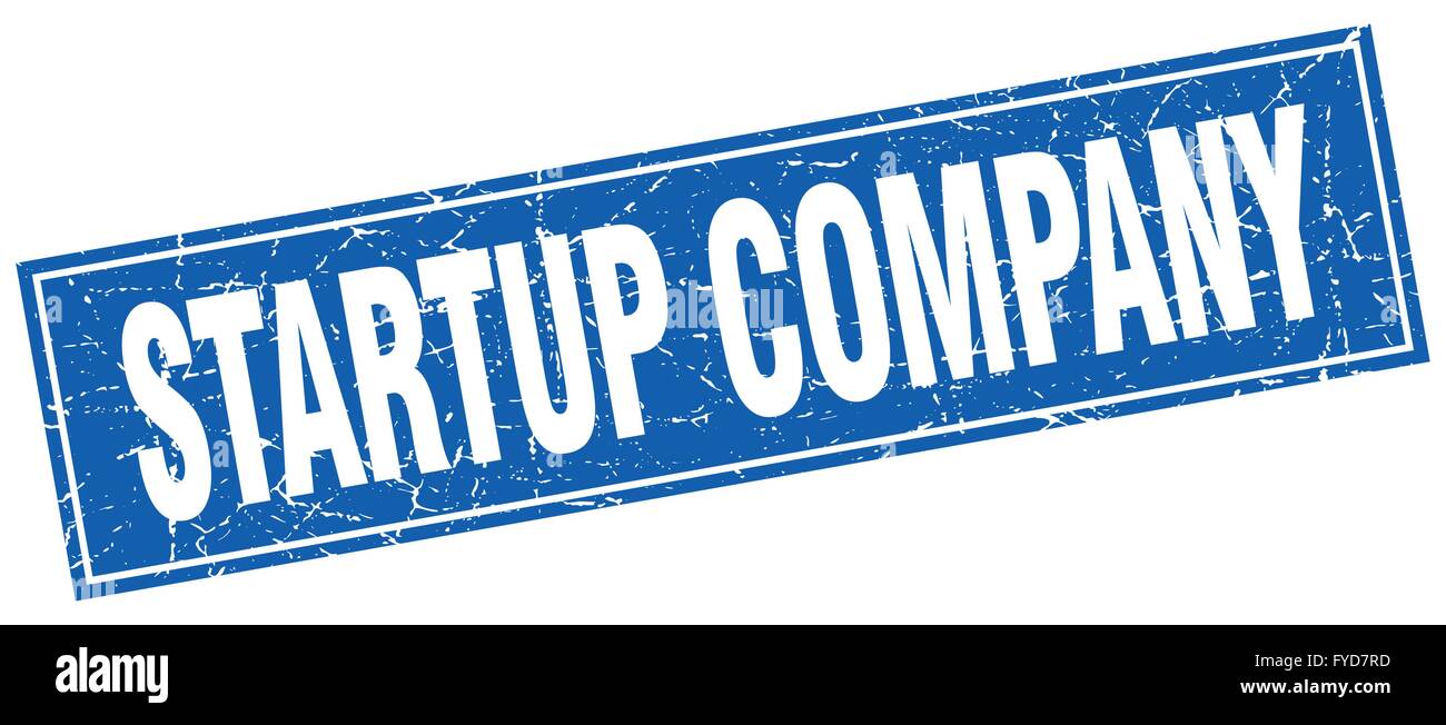 startup company blue square grunge stamp on white Stock Vector Image ...