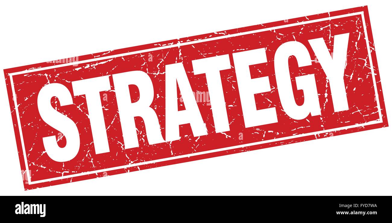 strategy red square grunge stamp on white Stock Vector Image & Art - Alamy
