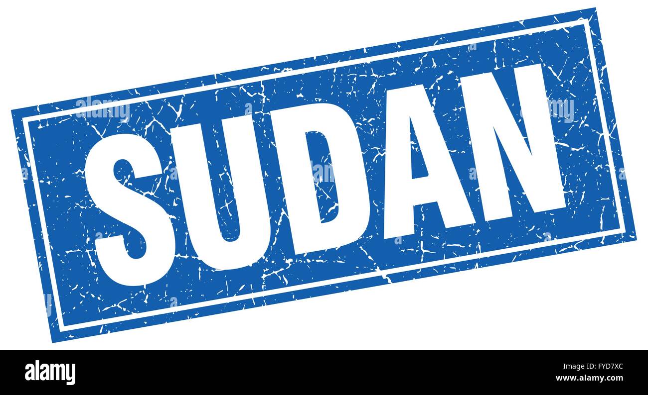 Sudan blue square grunge vintage isolated stamp Stock Vector Image ...