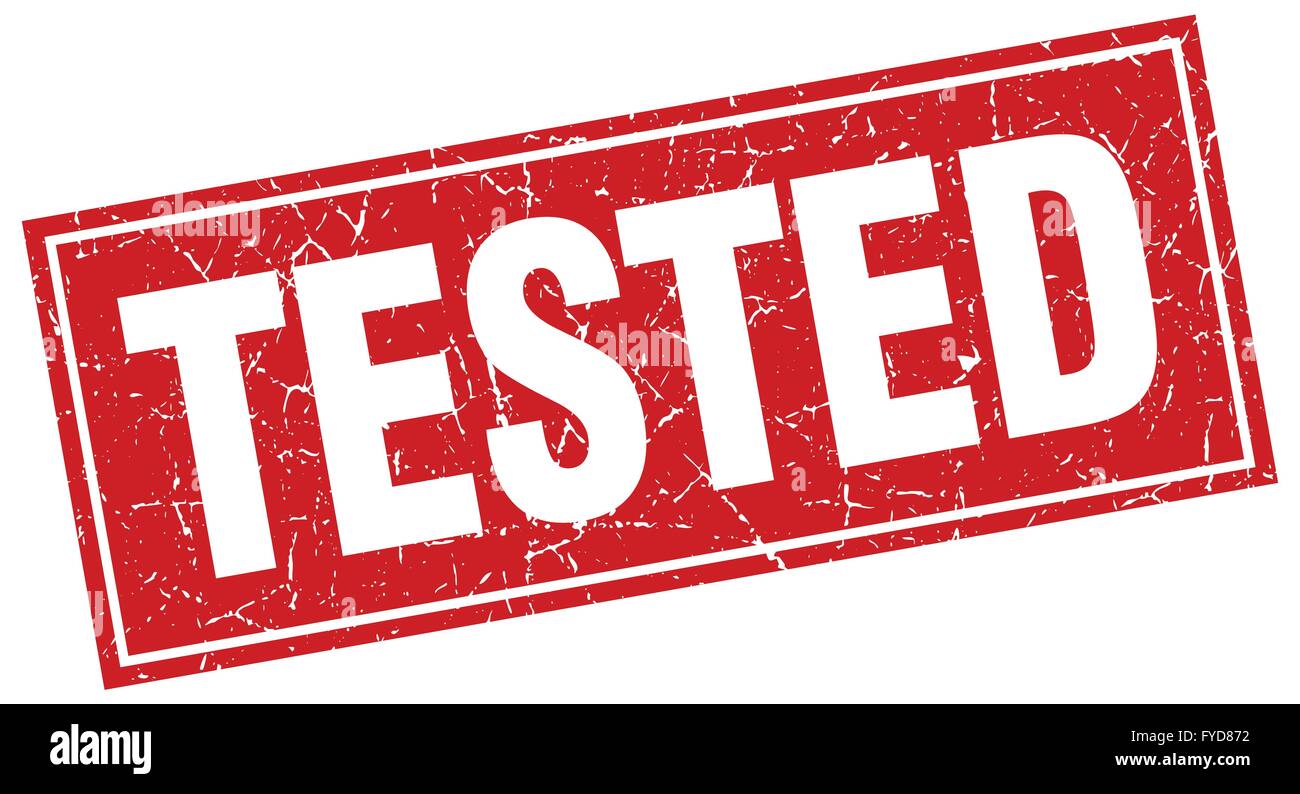 tested red square grunge stamp on white Stock Vector Image & Art - Alamy