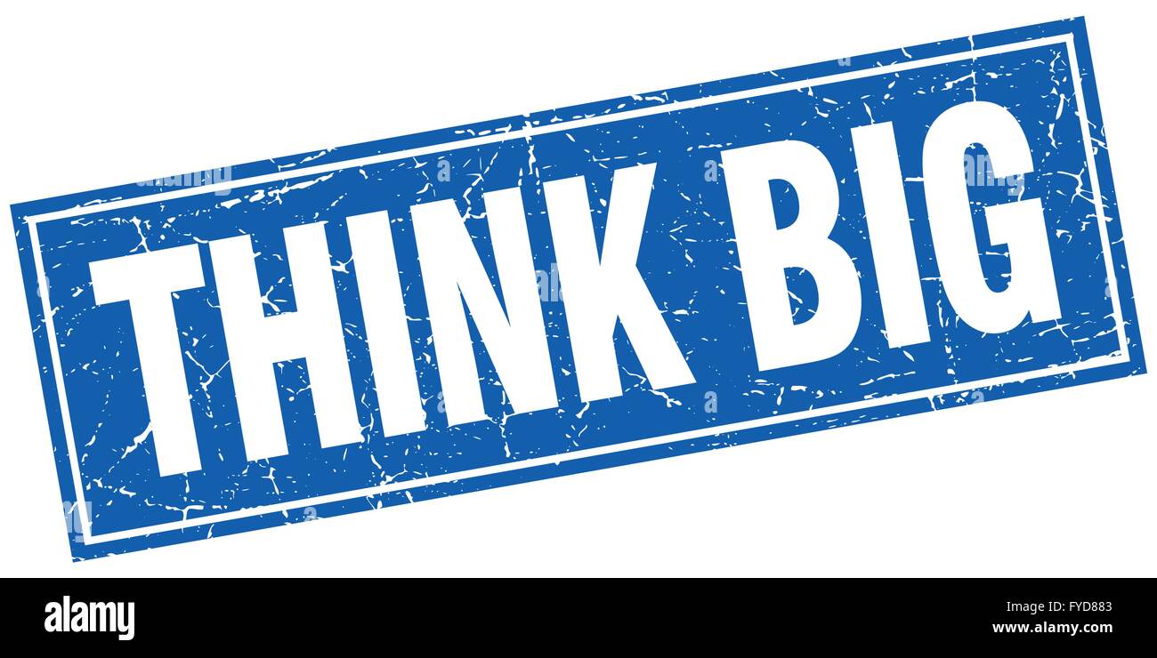 think big blue square grunge stamp on white Stock Vector Image & Art ...