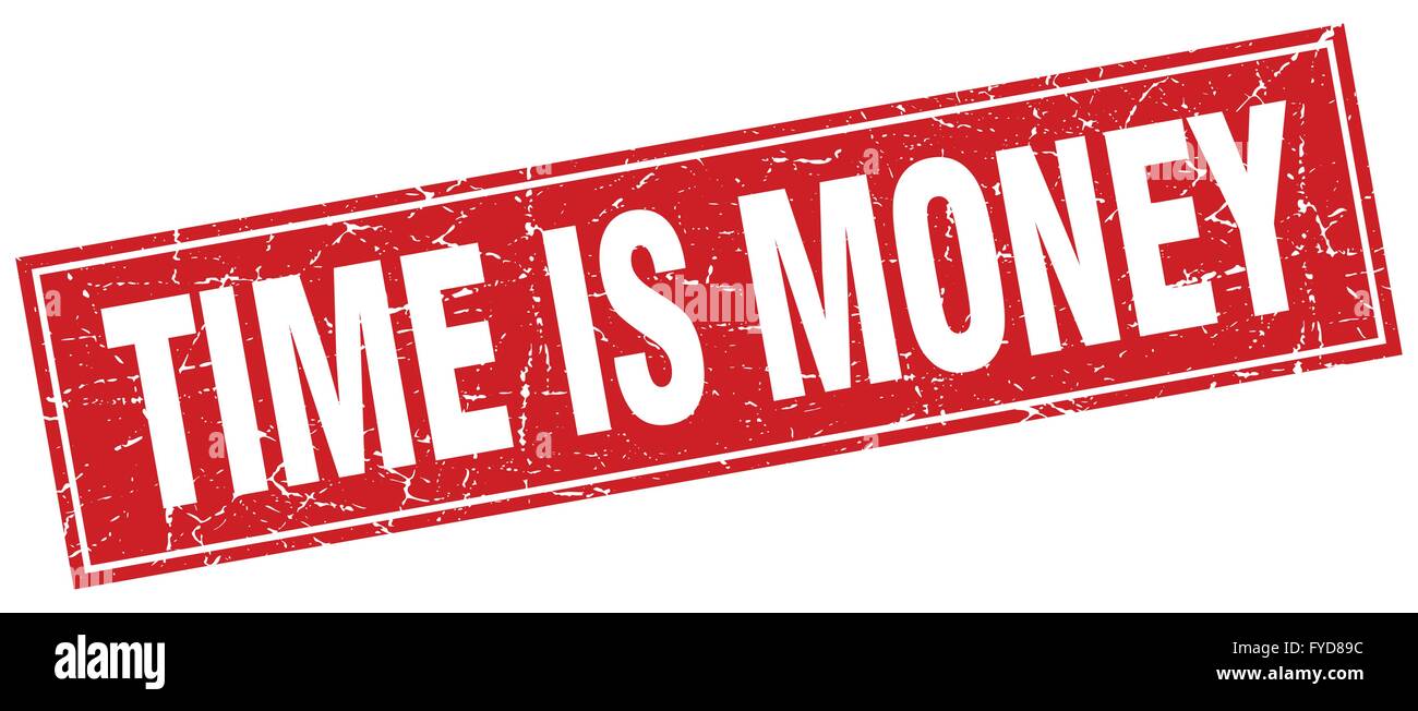 time is money red square grunge stamp on white Stock Vector Image & Art ...