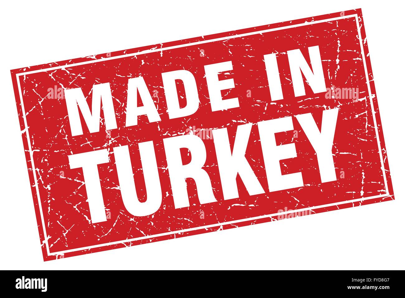 Turkey red square grunge made in stamp Stock Vector Image & Art - Alamy