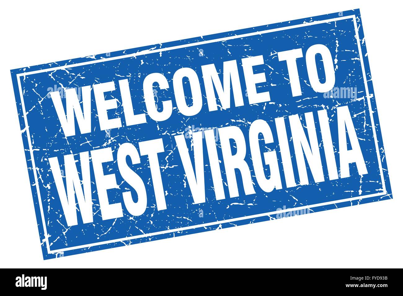 West Virginia blue square grunge welcome to stamp Stock Vector Image ...
