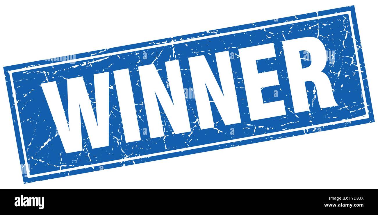 winner blue square grunge stamp on white Stock Vector Image & Art - Alamy