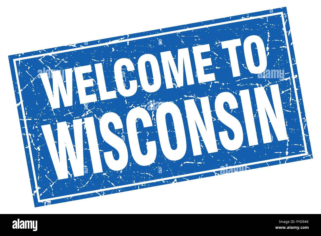 Wisconsin blue square grunge welcome to stamp Stock Vector Image & Art ...