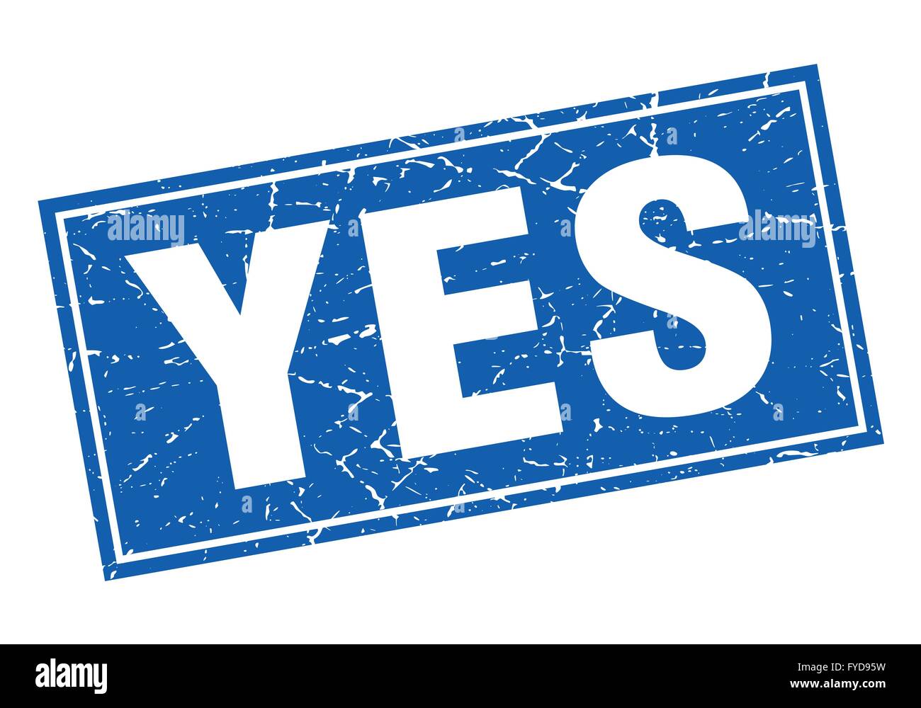 yes blue square grunge stamp on white Stock Vector Image & Art - Alamy