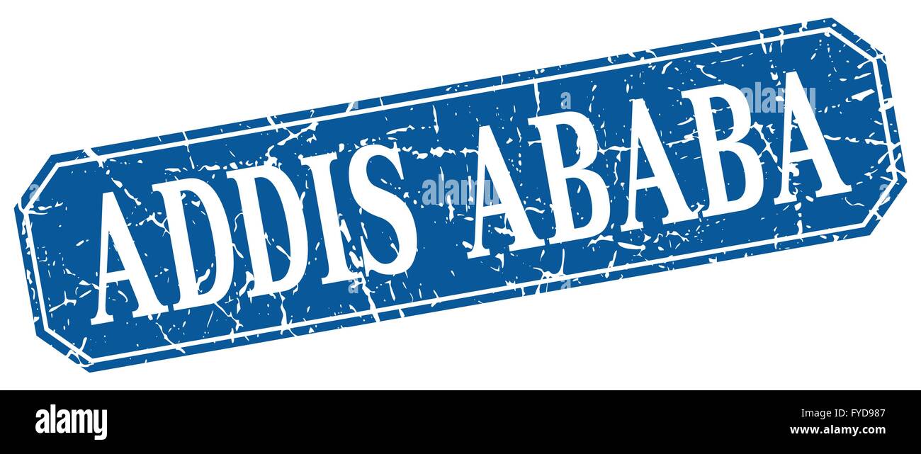 Addis Ababa blue square grunge retro style sign Stock Vector Image ...