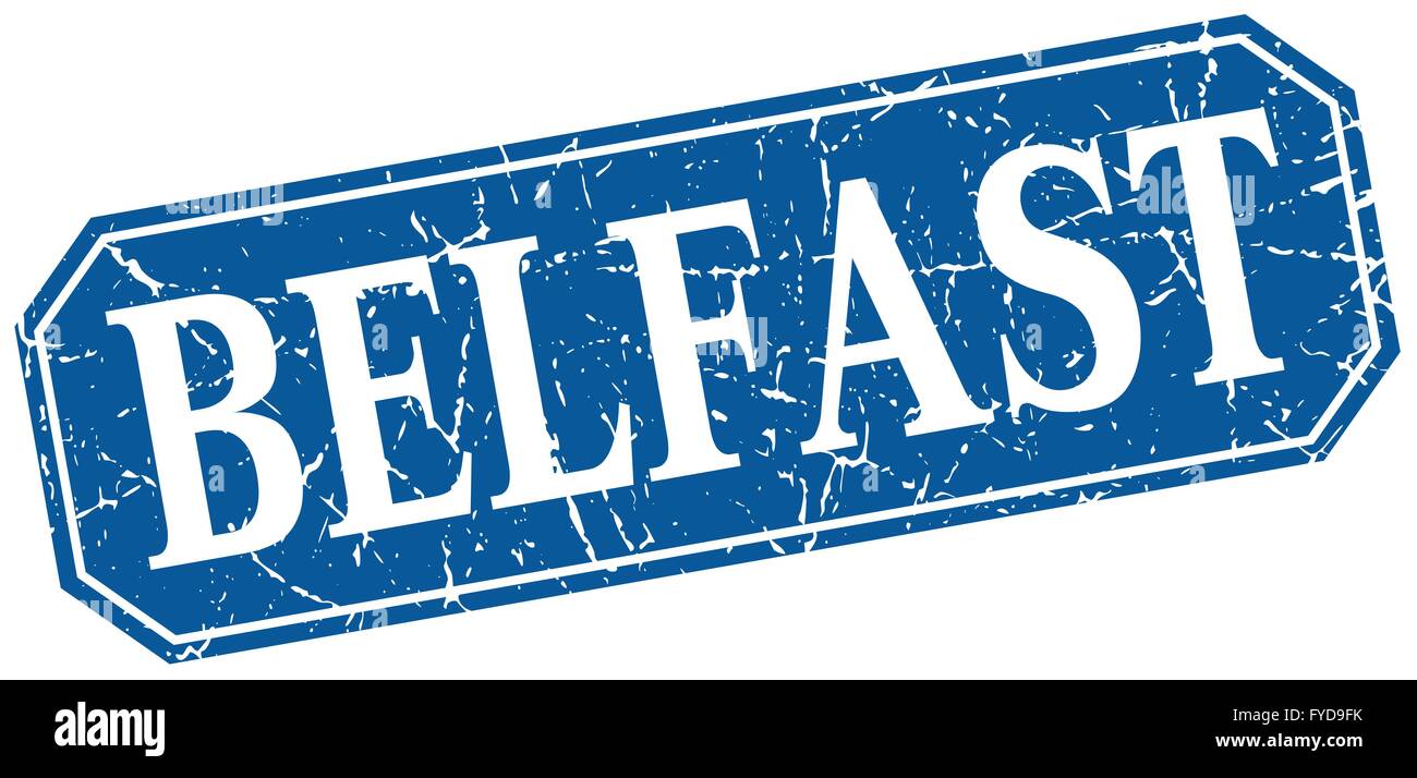 Belfast blue square grunge retro style sign Stock Vector Image & Art ...